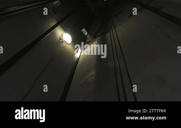 Elevator shaft. The movement of the Elevator up. Part 2 Stock Video ...