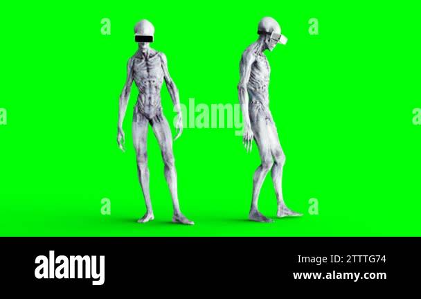 Alien idle in VR. Realistic motion and skin shaders. 4K green screen ...