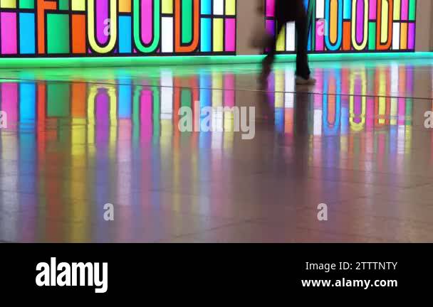 4K Time-lapse, People are walking in the shopping center with the ...