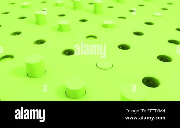 3D shapes cylinder flying intro holes in green pastel colors. 4k ...