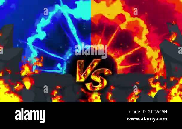 Cartoon fire animation. Flame loop background. Competition. Battle game ...