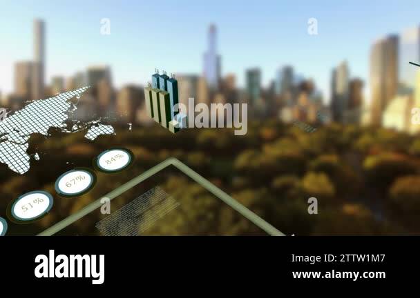 Animated financial graphic charts diagram of sales data statistics ...