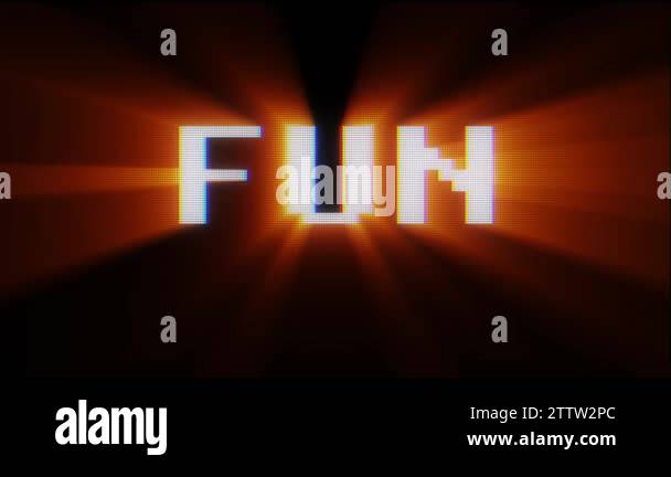 retro digital font fun word text on old tv lcd glitch interference ...