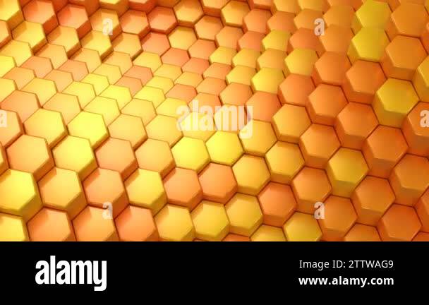 Hexagons Formed A Wave. Abstract background, 2 in 1, loop (301-600 frames), created in 4K, 3d ...