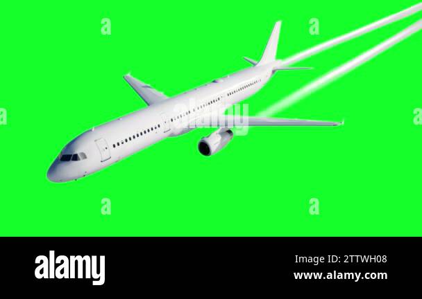 Passenger flying Plane animation. A condensation trail of an airplane ...