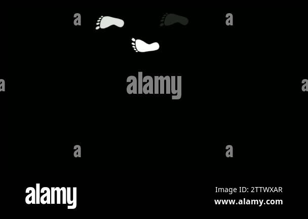 Prints of the feet of a man walking around the perimeter. Human ...