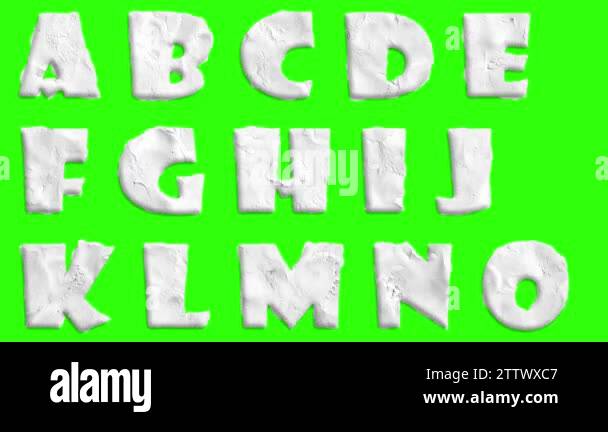 animated clay font isolated on chroma key green screen background ...