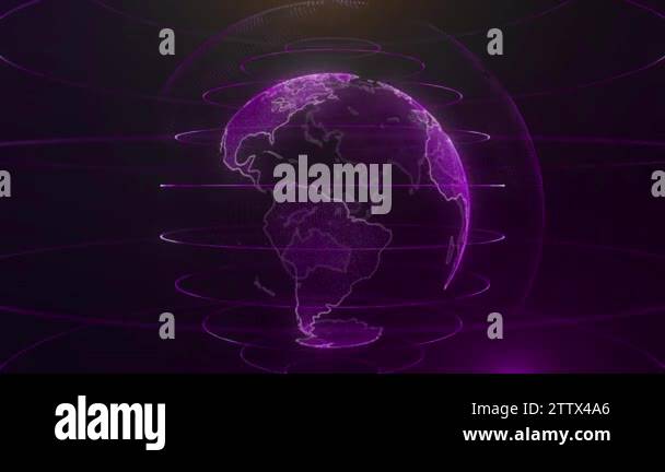 Planet earth rotating animation future technology business concept ...