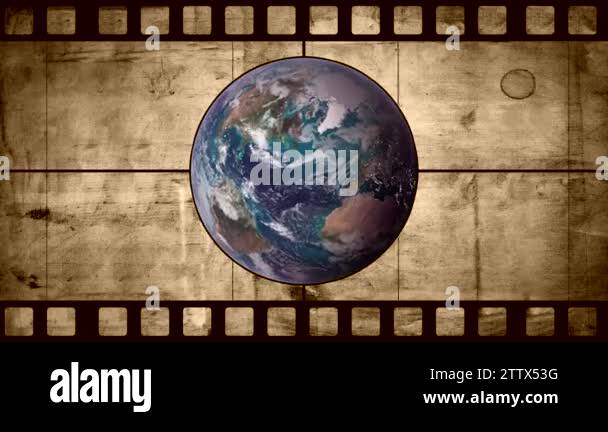 Animation of old negative film with plant earth from cosmos animation ...