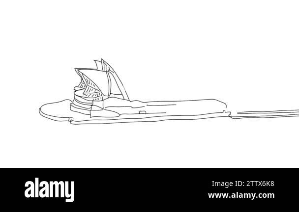 Sidney City Outline Animation Hand Drawn Sketch Stock Video Footage - Alamy