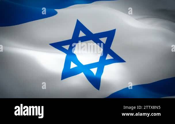 Israeli flag video waving in wind. Realistic Jewish Flag background ...