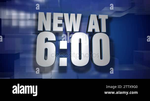 Dynamic New at 6:00 News Transition and Title Page Background Plate ...