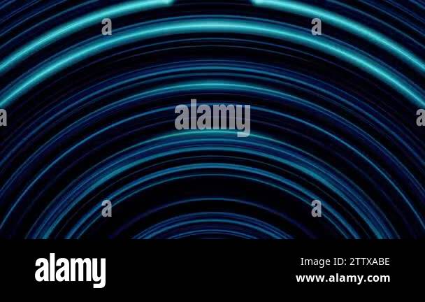 Abstract circular neon lines. Animation. Pulsing neon semicircular ...