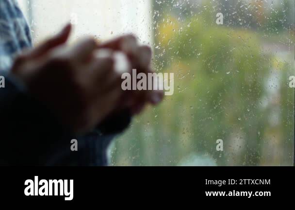 Nervous tired state. The girl touches her fingers, she is excited. Its ...