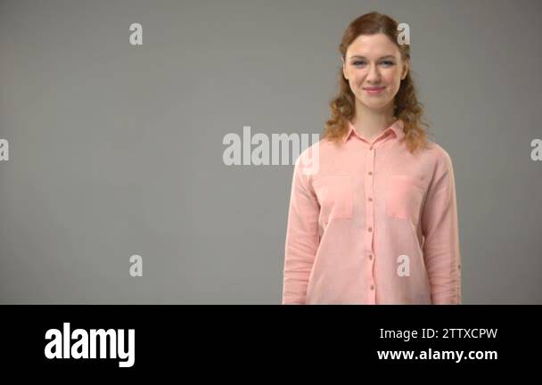 Woman showing you are beautiful in sign language, teacher showing words ...