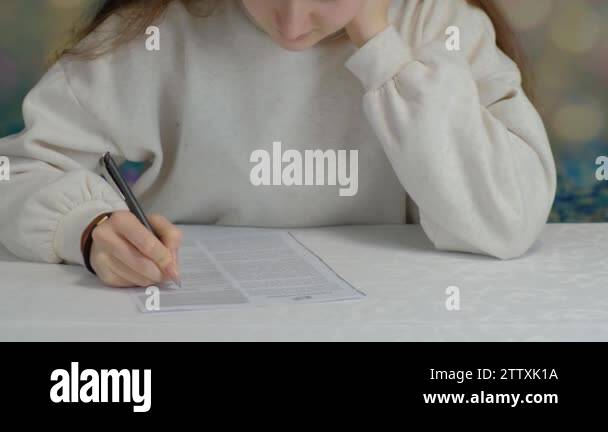 Beautiful teen girl writing in notebook Stock Videos & Footage - HD and ...