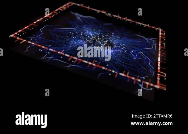 Animation of conductors, lines and contacts. Virtual digital electronic ...