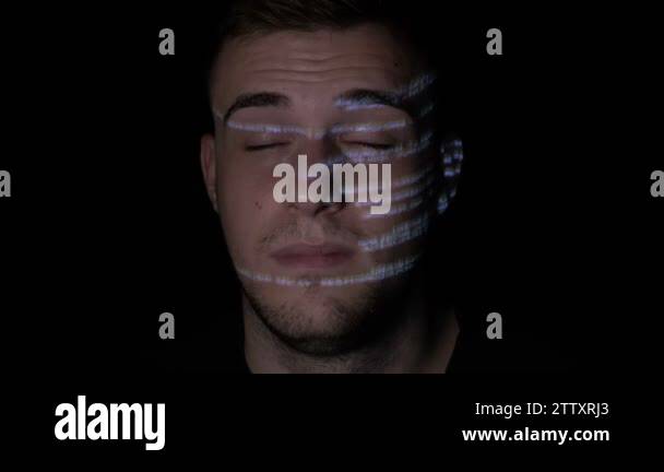 Young ai artificial intelligence IT student memorizing programming code ...