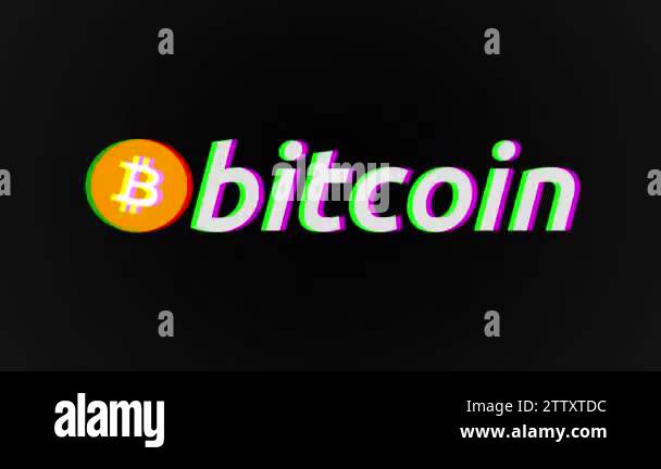 Bitcoin symbol appearing and exploding on the black background. Bitcoin ...
