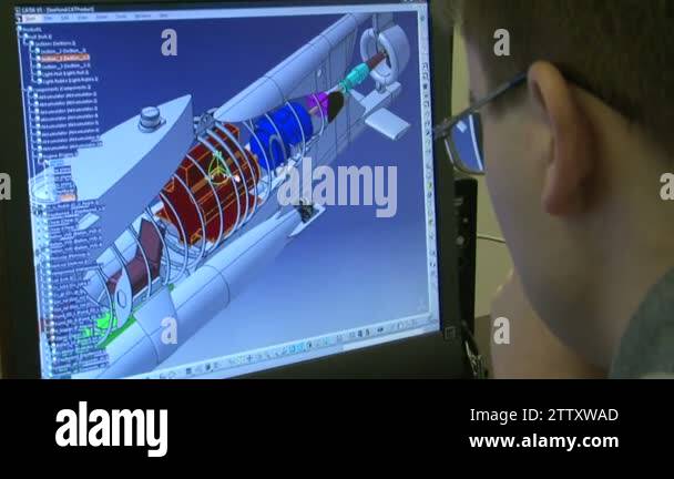 Colorful jet engine cross section cutaway detail Stock Video Footage ...