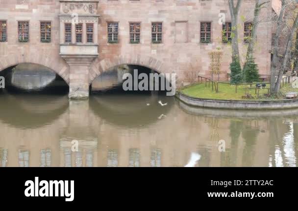 The old world-famous building in Nuremberg, the hospital of the holy ...
