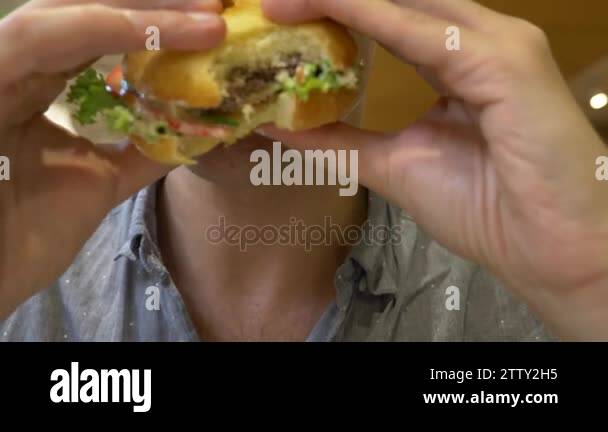 Man mouth open eat sandwich close up Stock Videos & Footage - HD and 4K ...