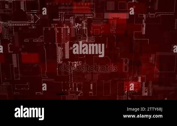 Red diagram of electronic circuit boards, looped background Stock Video ...