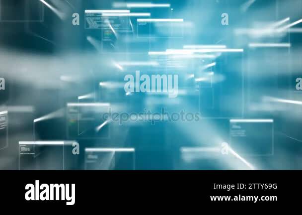 4K Animation UI User Interface with data HUD pi bar text box table and ...