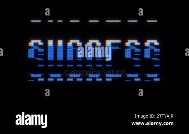 retro digital font success word text on old tv lcd glitch interference ...