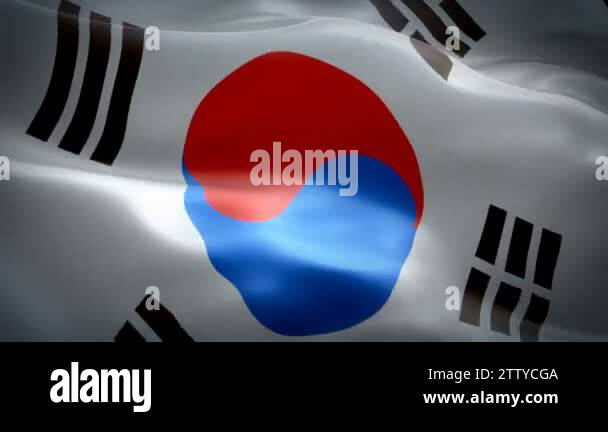 South Korea waving flag. National 3d Korean flag waving. Sign of South ...