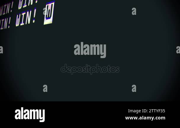 many win words text typing writing on old computer lcd led tube tv ...