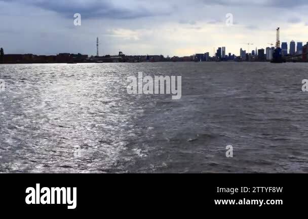 Skyline of canary wharf at river thames Stock Videos & Footage - HD and ...