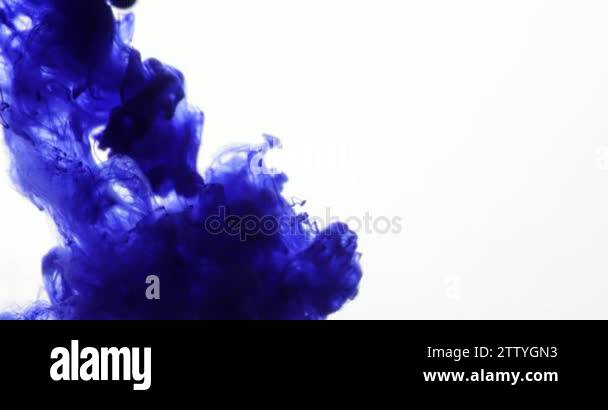 Blue Ink Colors in Water Creating Liquid Art Shapes Stock Video Footage ...