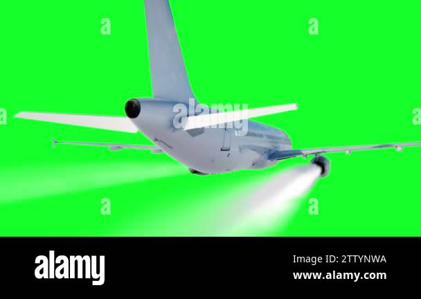Passenger flying Plane animation. A condensation trail of an airplane ...