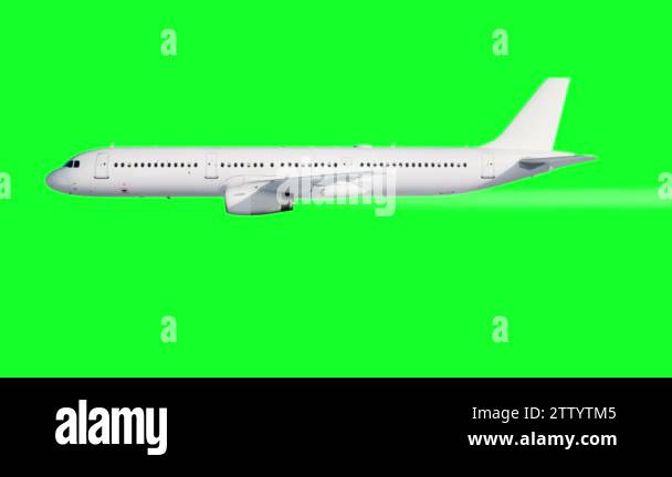 Passenger flying Plane animation. A condensation trail of an airplane ...