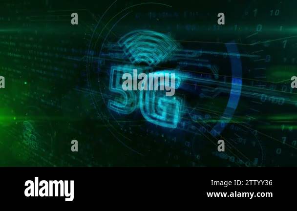 5G glowing sign - 5th generation of cellular mobile communications ...