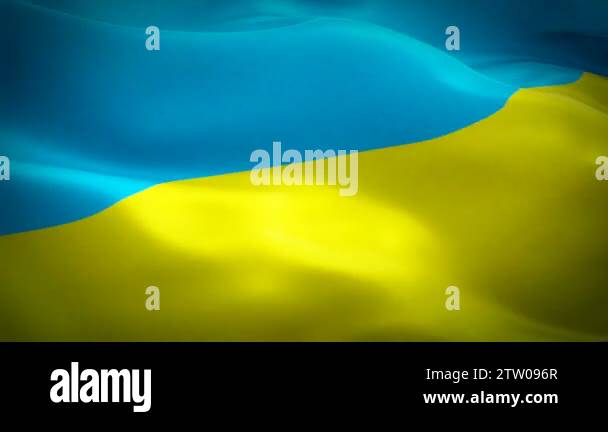 Ukraine waving flag. National 3d Ukrainian flag waving. Sign of Ukraine ...