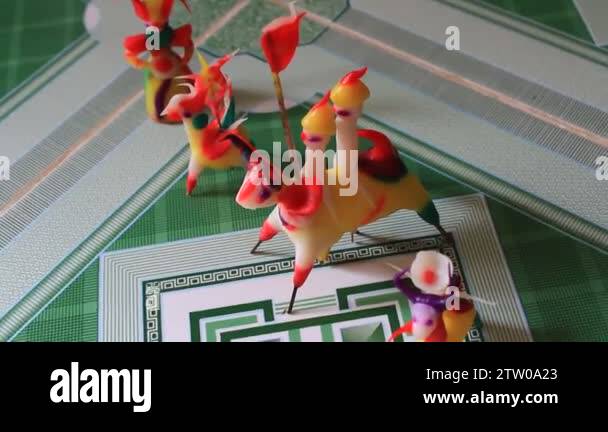 Tohe, the traditional toys in Vietnam made by colored rice powder Stock ...