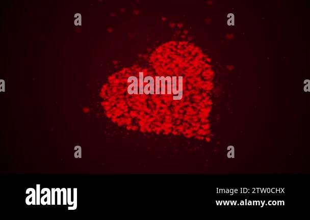 Red heart is isolated on burgundy background. Accumulation of little ...