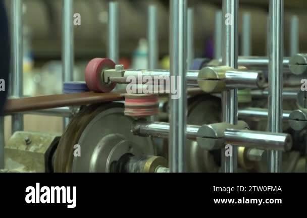 Shooting gluing of a protective film on a plinth. The film is pasted ...