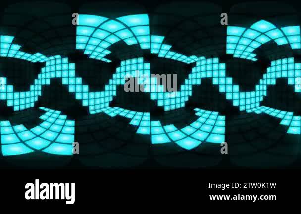 360 VR Blue disco nightclub dance floor wall light grid background vj loop Stock Video Footage ...