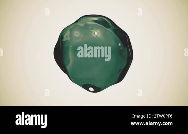 green water drop liquid molecule floating in zero gravity. the sphere ...