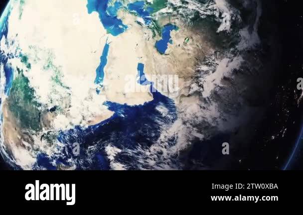 Earth Zoom In Zoom Out Dubai Burj Khalifa United Arab Emirates Stock ...