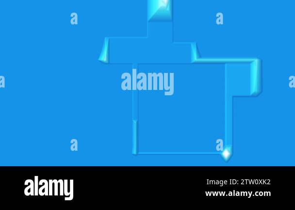 Abstract blue animated background with amorphous moving figures ...