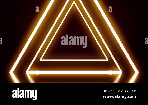 Laser triangles of bright neon color zooming past the camera. Amazing ...