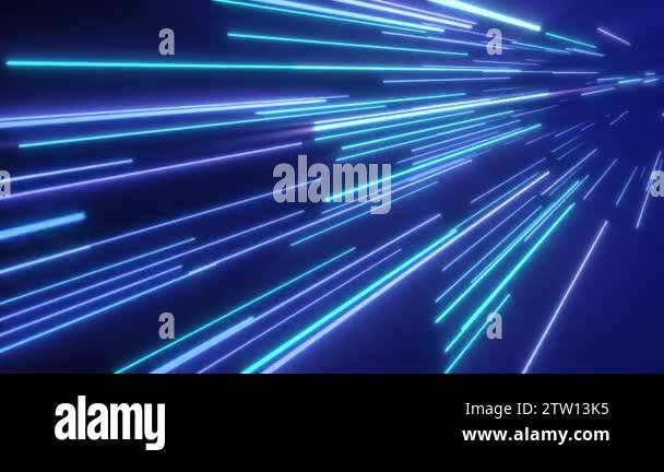 Neon pink blue light streaks. Seamless loop 4k abstract motion background. Fluorescent ...