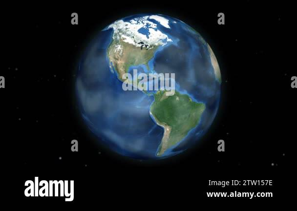 Zooming through space to a location in North America animation - Hudson ...