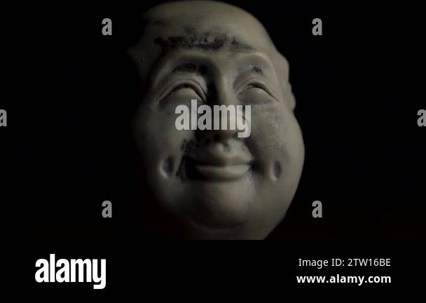 Spiritual enlightenment. Head statue with an emotion happiness. Museum ...