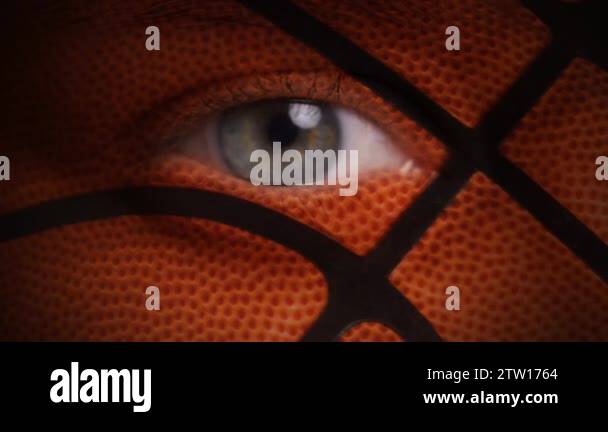 Basketball Fan Eye 4K features a close-up on the eye of a male face ...