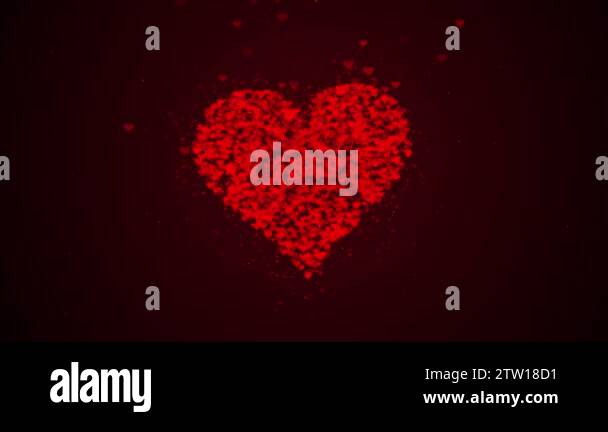 Red heart is isolated on burgundy background. Accumulation of little ...